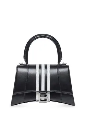 Balenciaga BALENCIAGA Hourglass Leather Shoulder Bag - Black,white
