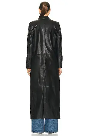 Nour Hammour Misha Long Leather Coat