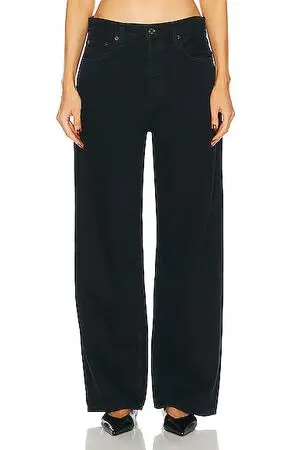 AGOLDE Low Slung Baggy Jeans In Black - Crushed
