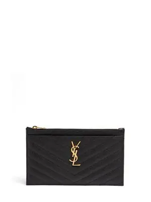 Saint Laurent SAINT LAURENT Cassandra Quilted Leather Clutch - Black