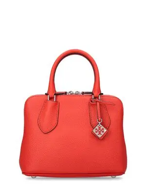 Tory Burch TORY BURCH Mini Pebbled Swing Top Handle Bag - Poppy Red