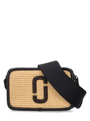 Marc Jacobs The Snapshot Raffia Effect Shoulder Bag - Natural