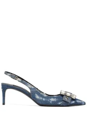 Dolce & Gabbana DOLCE & GABBANA 60mm Denim Patchwork Slingback Pumps - Denim