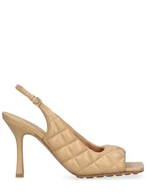 Bottega Veneta 90mm Padded Leather Sandals - Cane Sugar