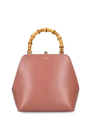 JIL SANDER Small Goji Square Frame Leather Bag - Cherrywood