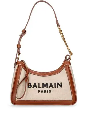 Balmain BALMAIN B-army Canvas & Leather Shoulder Bag - Gem Natural