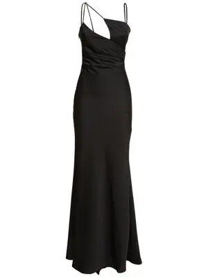 Attico THE ATTICO Melva Double Satin Long Dress - Black