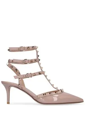 Valentino Garavani VALENTINO GARAVANI 65mm Rockstud Patent Leather Pumps - Poudre