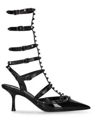 Valentino Garavani VALENTINO GARAVANI 70mm Rockstud Patent Leather Pumps - Black