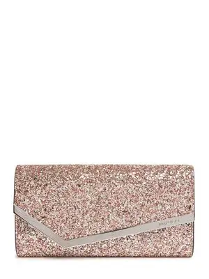 JIMMY CHOO JIMMY CHOO Emmie Glittered Clutch - Rose Mix