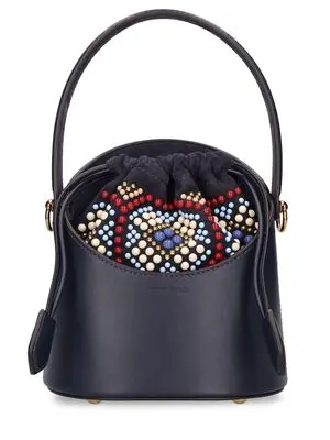 Etro ETRO Saturno Studded Leather Shoulder Bag - Multicolor