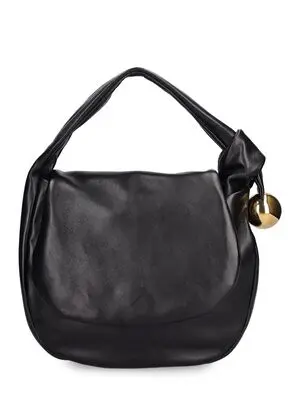 JIL SANDER Sphere Nappa Leather Shoulder Bag - Black