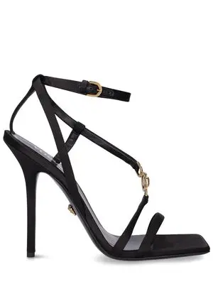 Versace 110mm Satin High Heel Sandals - 1b00v-black-ver