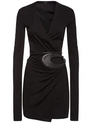 TOM FORD TOM FORD Jersey Wrap Mini Dress - Black