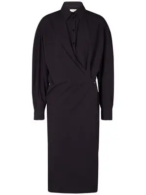 LEMAIRE LEMAIRE Twisted Cotton Midi Dress - Blue