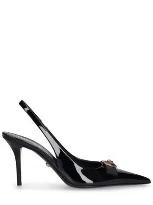 Versace 85mm Leather Slingback Pumps - Black