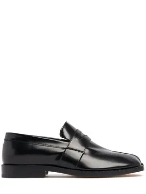 MAISON MARGIELA MAISON MARGIELA 20mm Tabi Brushed Leather Loafers - Black