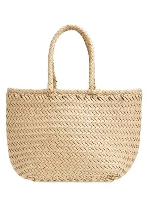 Dragon Diffusion DRAGON DIFFUSION Grace Small Woven Leather Basket Bag - Pearl