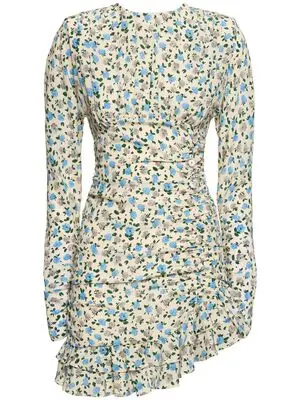 Alessandra Rich ALESSANDRA RICH Printed Draped Mini Dress - Multicolor