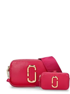 Marc Jacobs MARC JACOBS Snapshot Leather Shoulder Bag - Lipstick Pink