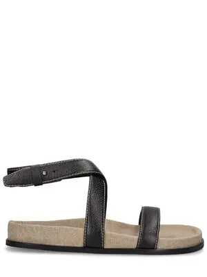 TOTEME TOTEME Suede Flat Sandals - Black