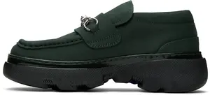 Burberry Green Nubuck Creeper Clamp Loafers