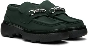 Burberry Green Nubuck Creeper Clamp Loafers