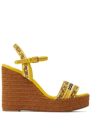 Dolce & Gabbana 150mm Jacquard Espadrille Wedges - Multicolor
