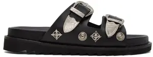 Toga Black Buckle Sandals
