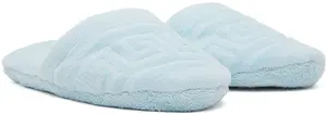 Versace Blue Greca Slippers