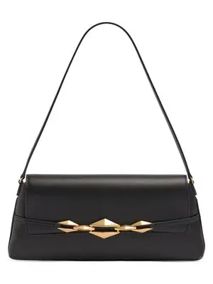 JIMMY CHOO JIMMY CHOO Diamond Soft Shiny Leather Shoulder Bag - Black,gold