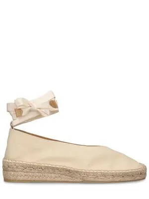 CastaÑer 40mm Gea Cotton Espadrille Wedges - Ivory