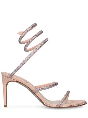 Rene Caovilla 105mm Embellished Leather Sandals - Pink,multi