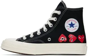 Play Comme Des Garcon Black Converse Edition Chuck 70 Multi Heart Sneakers