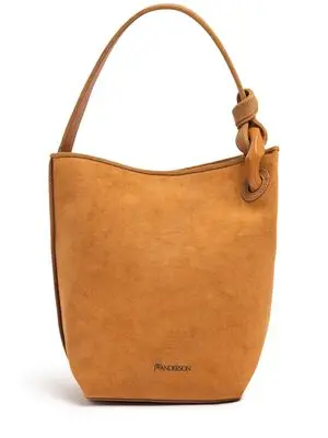 JW Anderson JW ANDERSON Corner Bucket Suede Tote Bag - Caramel