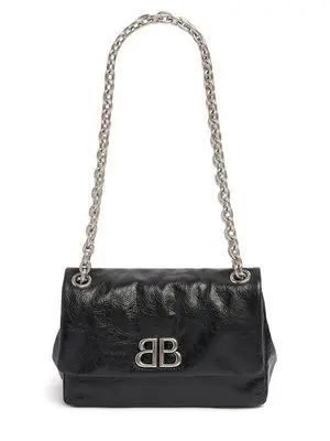 Balenciaga Mini Monaco Leather Shoulder Bag - Black
