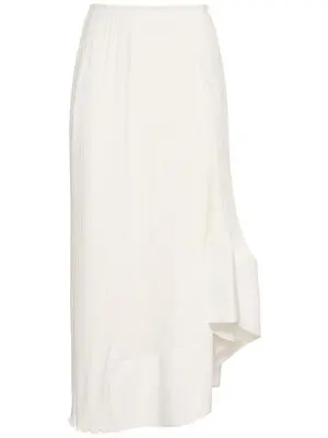 LANVIN Pleated High-Waist Midi Skirt - White
