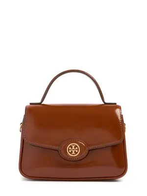 Tory Burch TORY BURCH Robinson Leather Top Handle Bag - Dark Sienna