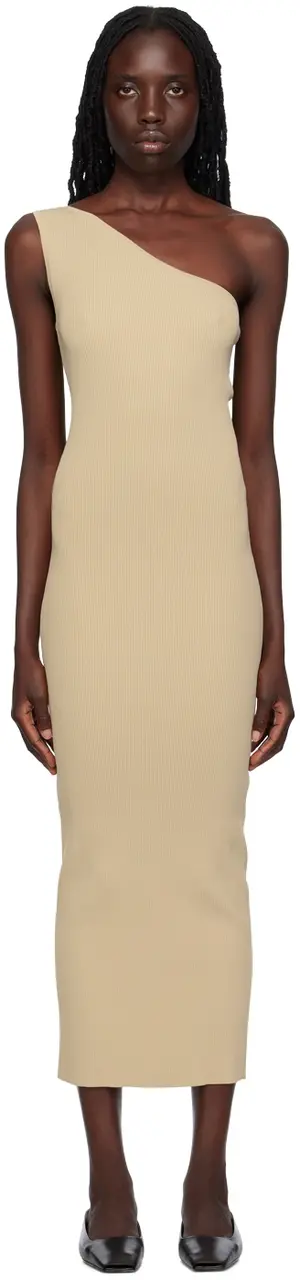 TOTEME Beige Single-shoulder Maxi Dress