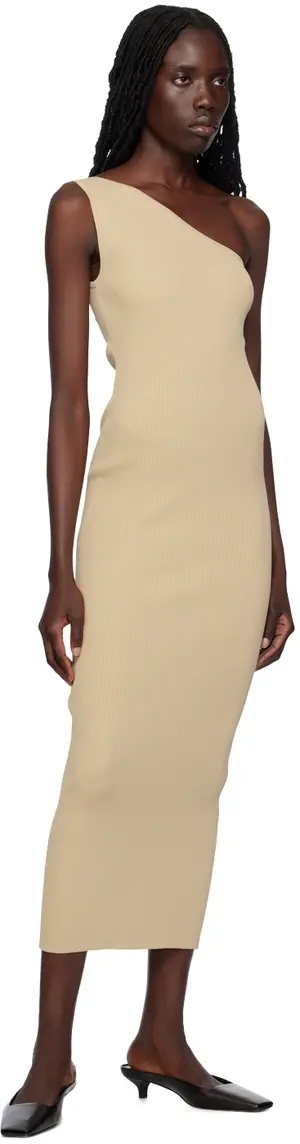 TOTEME Beige Single-shoulder Maxi Dress