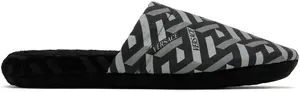 Versace Black 'la Greca' Slippers