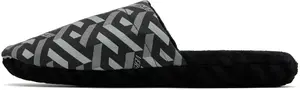 Versace Black 'la Greca' Slippers
