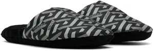 Versace Black 'la Greca' Slippers