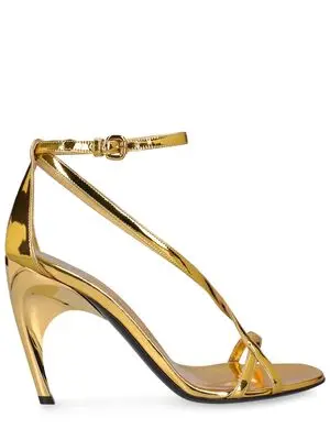 Alexander McQueen 95mm Armadillo Metallic Leather Sandals - Gold