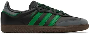ADIDAS ORIGINALS Black & Green Samba Sneakers