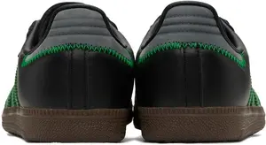 ADIDAS ORIGINALS Black & Green Samba Sneakers