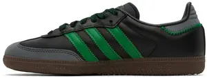 ADIDAS ORIGINALS Black & Green Samba Sneakers