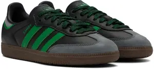 ADIDAS ORIGINALS Black & Green Samba Sneakers