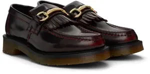Dr. Martens Burgundy Adrian Snaffle Smooth Leather Kiltie Loafers