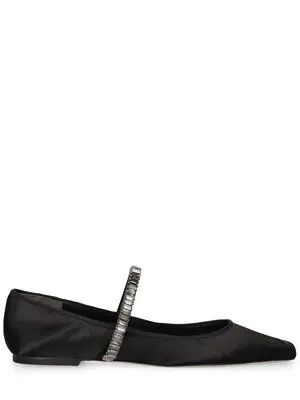 Tory Burch TORY BURCH Crystal Satin Ballerina Flats - Black